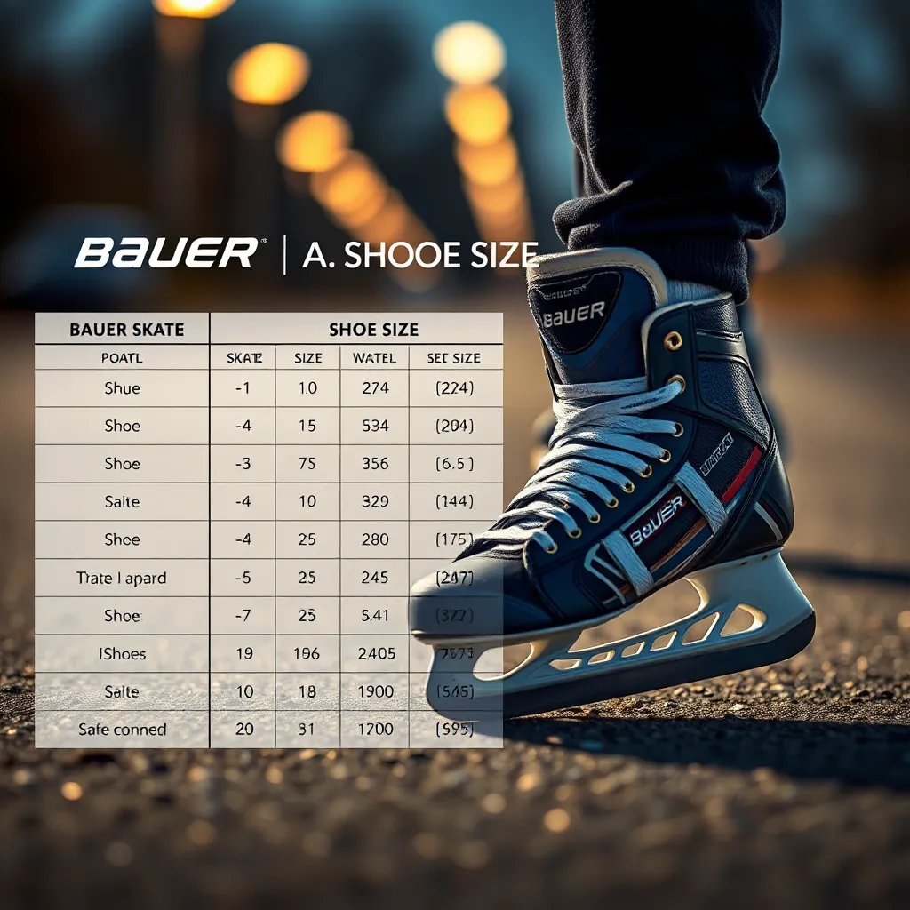 Bauer Skate to Shoe Size Conversion Guide